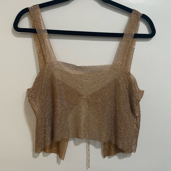 Tops | Gold Chain Crop Top | Poshmark